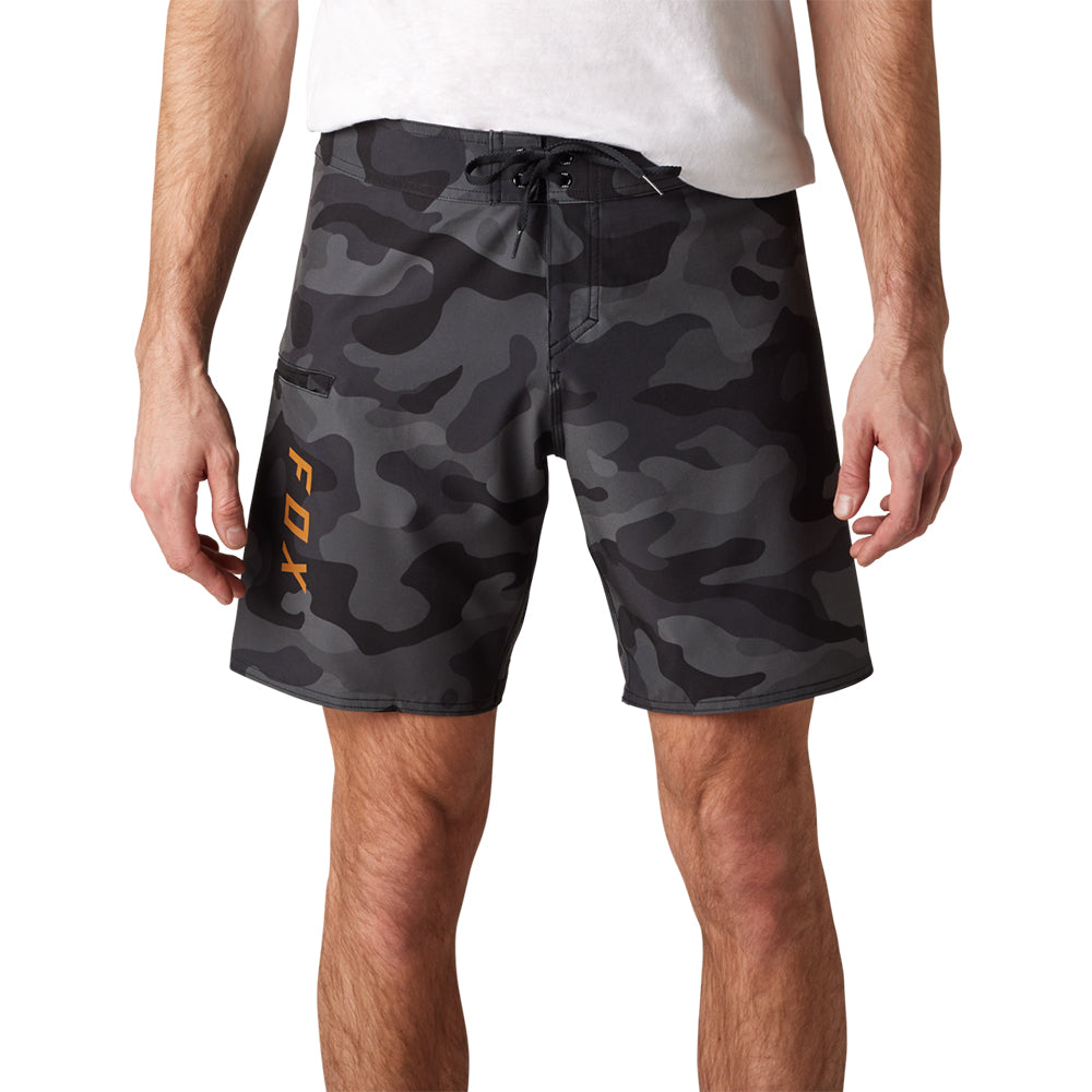 FOX OVERHEAD CAMO STRETCH 18 INCH BOARDSHORTS [BLACK CAMO] — RidersOutlet