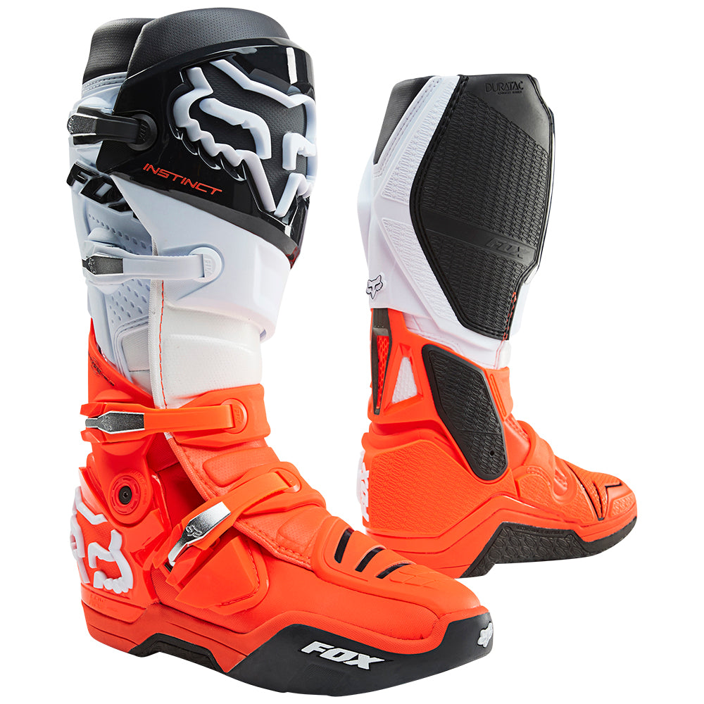 FOX INSTINCT BOOTS [BLACK/WHITE/ORANGE] — RidersOutlet